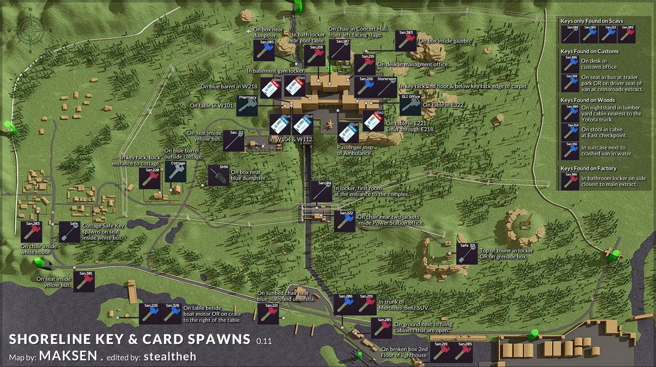 逃离塔科夫-海岸线钥匙刷新点指南 - 哔哩哔哩