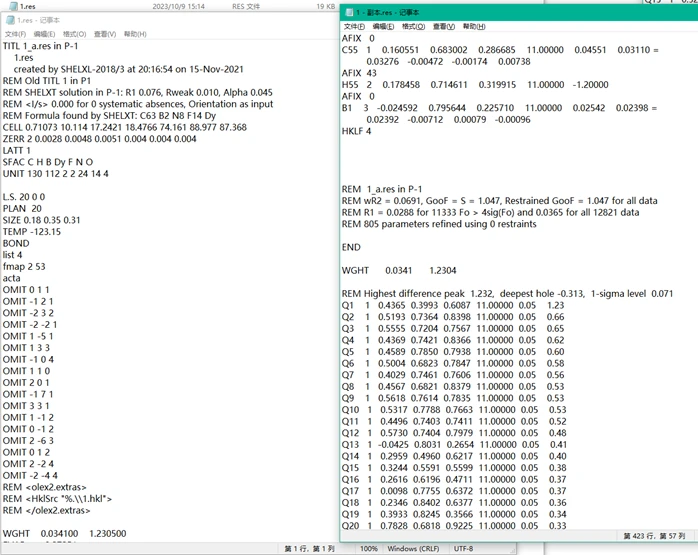 提取CIF中的hkl和res文件 - 哔哩哔哩
