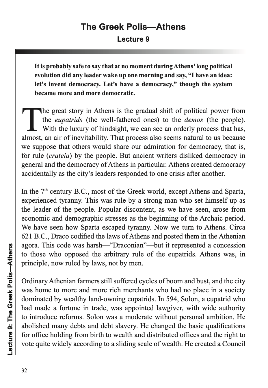 Lecture 09. The Greek Polis—Athens - 哔哩哔哩