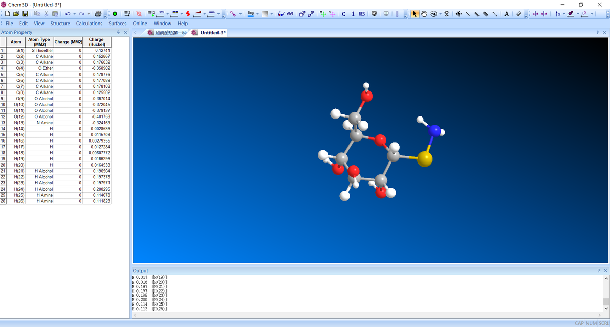 用Chem3D计算物质构象能量最低值（MM2）和原子电荷量（Huckel） - 哔哩哔哩