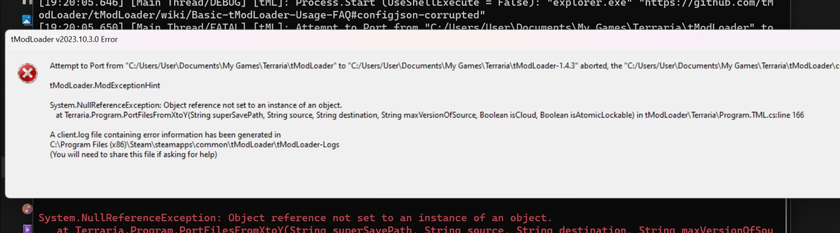 【Tmodloader专栏】“Object reference not set to an instance of an object”报错 - 哔哩哔哩