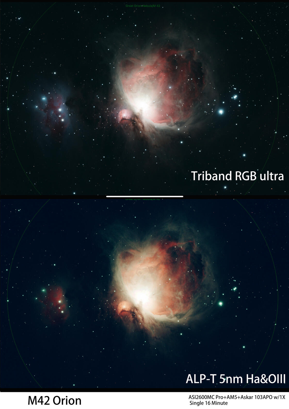 【Antlia三通道TribandRGB】VS【Antlia双窄带ALP-T Ha&OIII】 - 哔哩哔哩