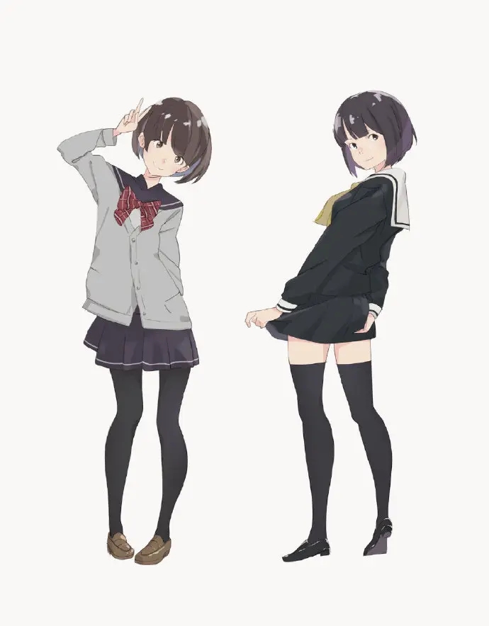 【素材】JK少女全方位姿势参考 - 哔哩哔哩