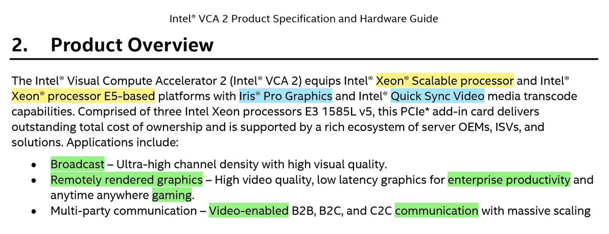 人类早期驯服野生英特尔VCA卡的珍贵资料 #1 启程！VCA2手册先行简要分析 - 硬件篇 - 哔哩哔哩