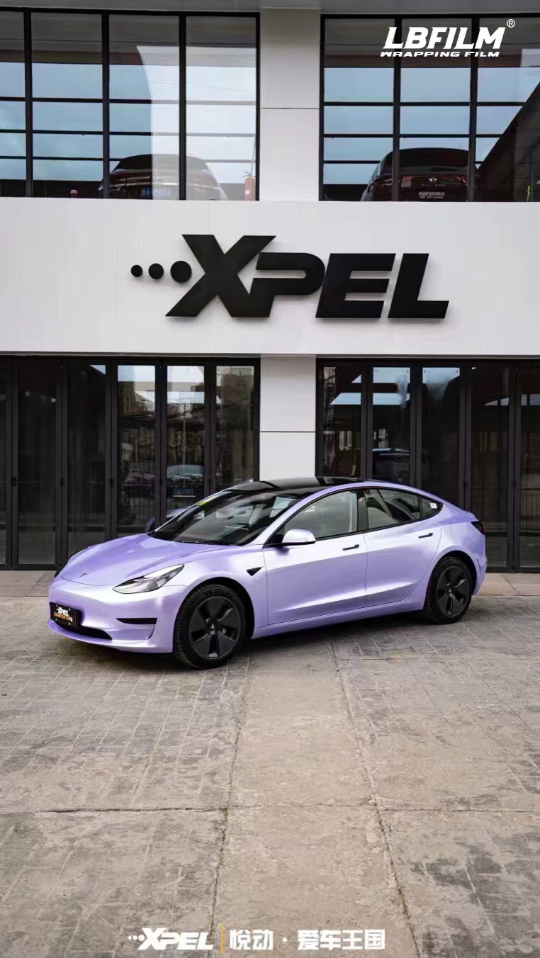 特斯拉ModeY-Matrix矩阵改色膜超哑灰蓝，灰与蓝的交替 - 哔哩哔哩