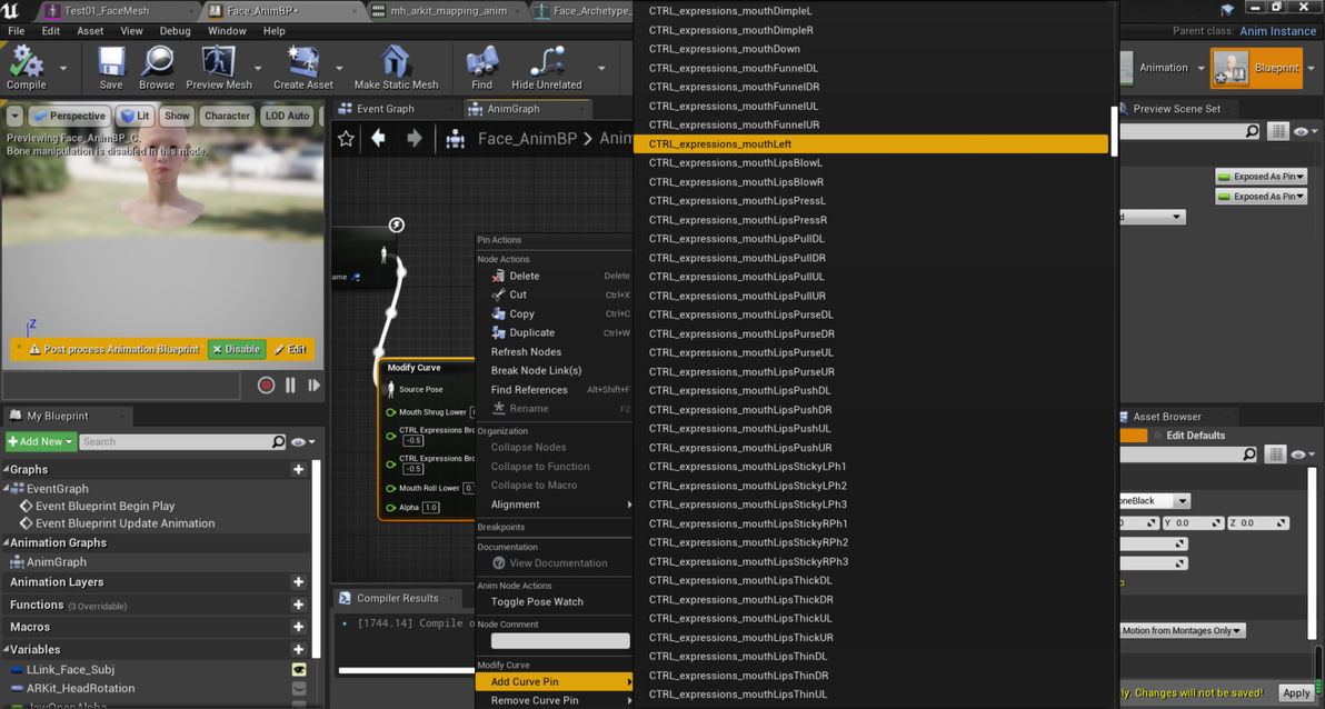 MetaHuman+UE4 学习笔记01.3 - 面部捕捉流程及面捕数据修正 - 哔哩哔哩