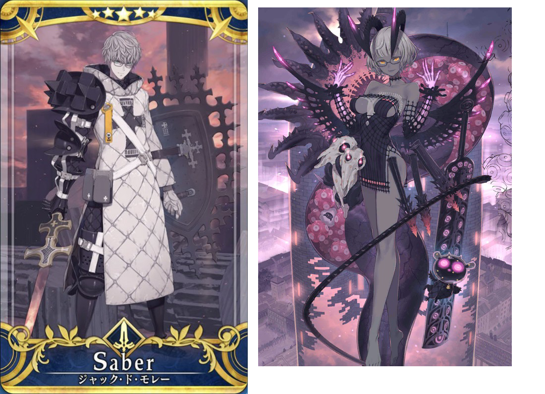 FGO雅克·德·莫莱 同一人男女对比 - 哔哩哔哩