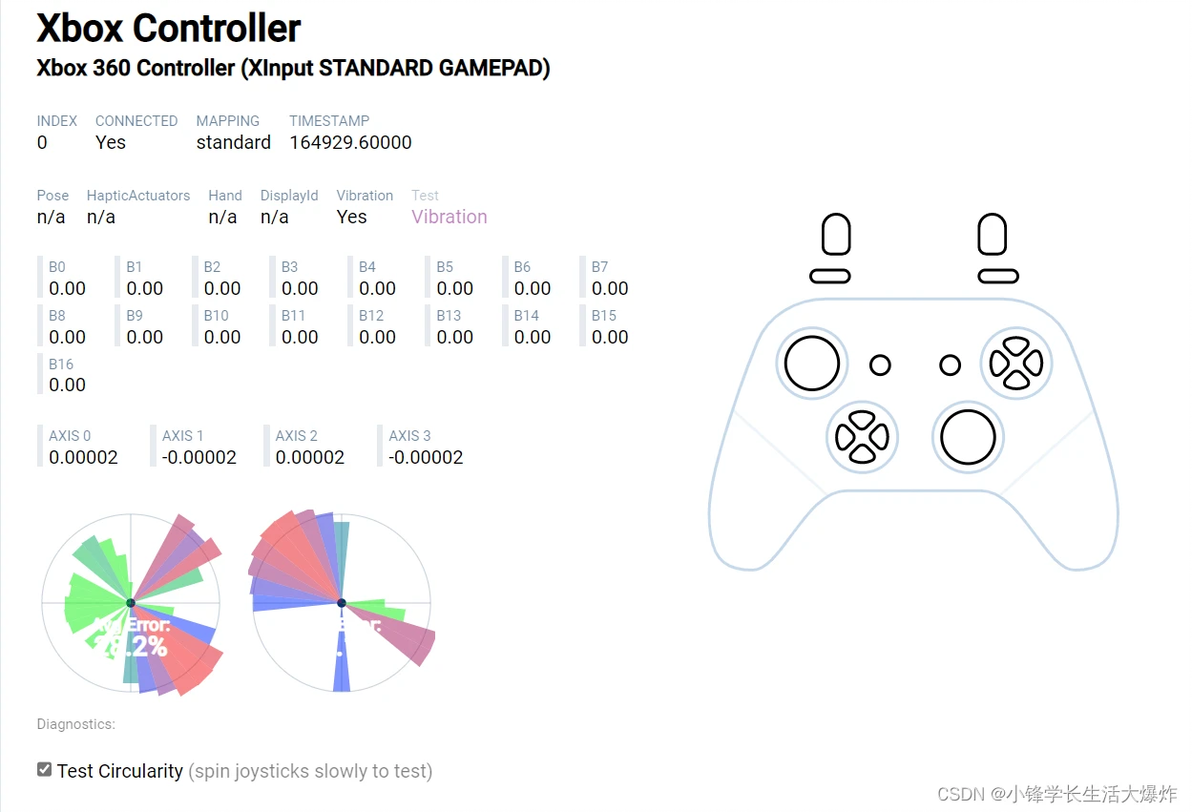 【工具】Gamepad Tester游戏手柄在线测试平台 - 哔哩哔哩