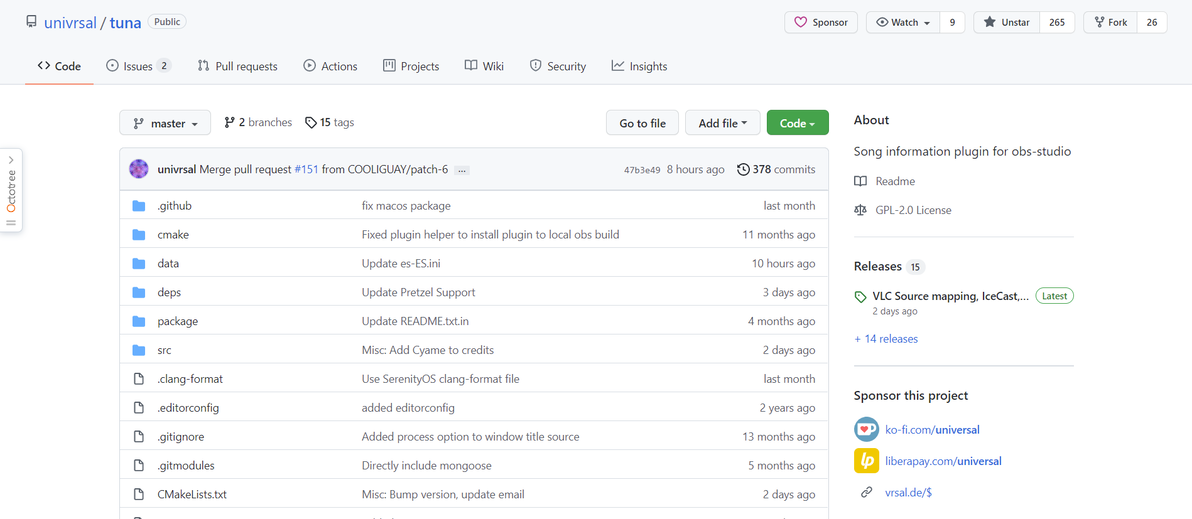 【OBS插件推荐】Tuna ｜开源免费的音乐播放器监控插件 - 哔哩哔哩