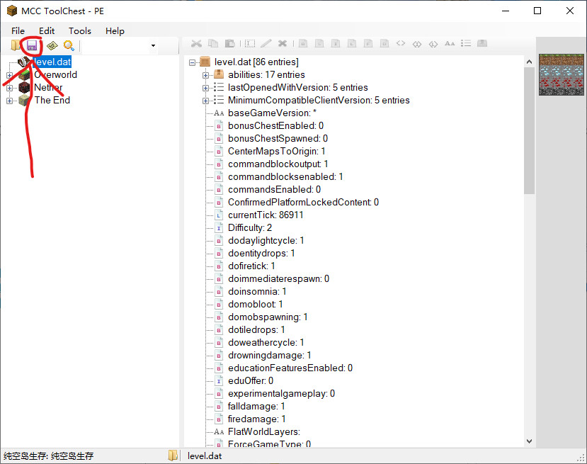 基岩版最强修改器，还能够将Java世界和基岩世界互相转换-MCC Tool Chest PEの使用教程 - 哔哩哔哩