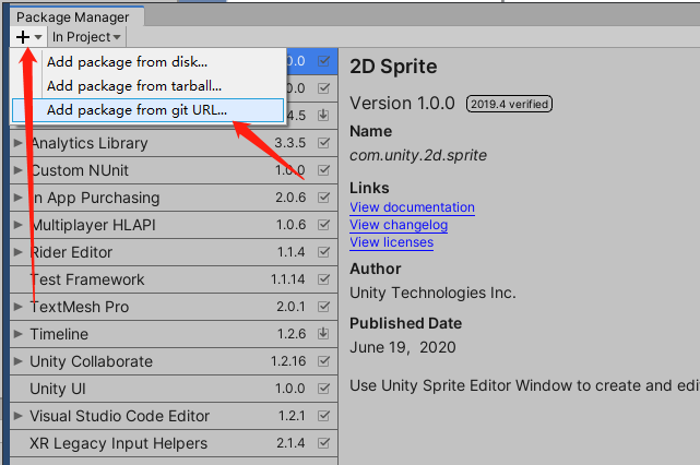 【Unity2019LTS】最新功能 通过GitURL安装自定义插件 PackageManager - 哔哩哔哩