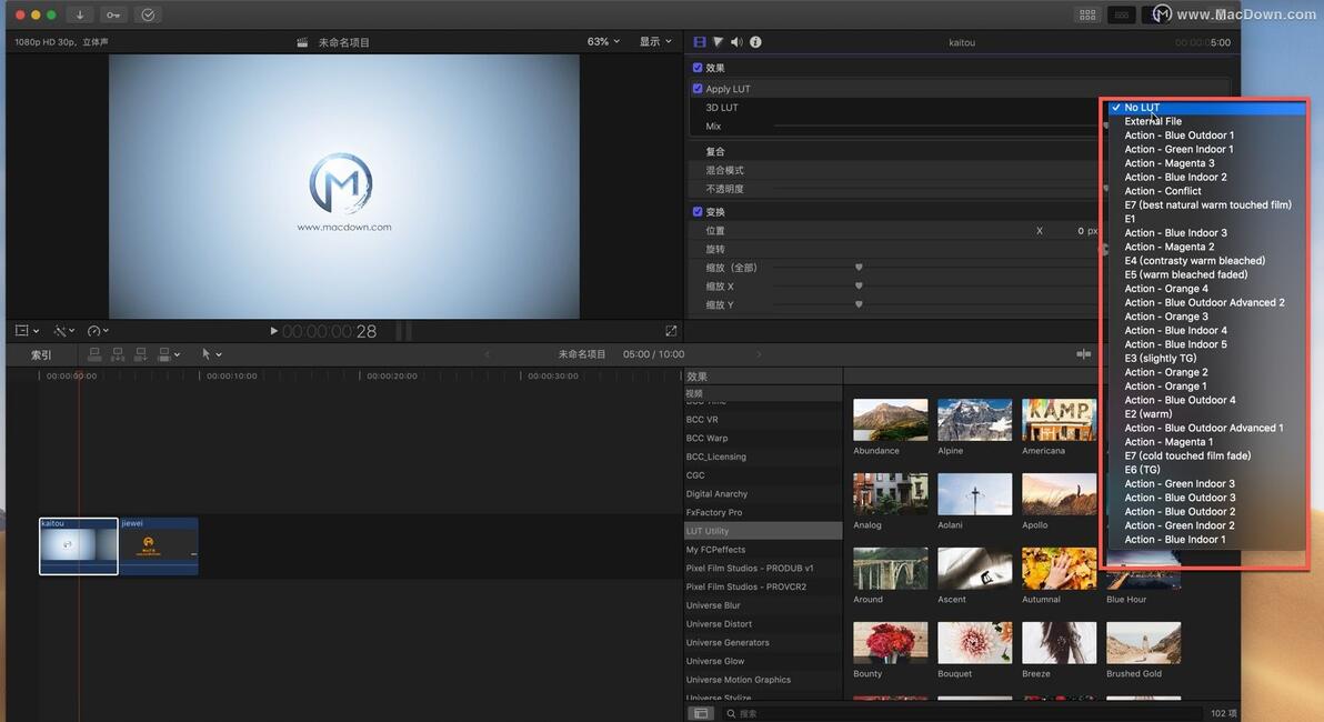 FCPX如何导入LUT调色预设？Final Cut Pro X导入LUTs预设教程详解 - 哔哩哔哩