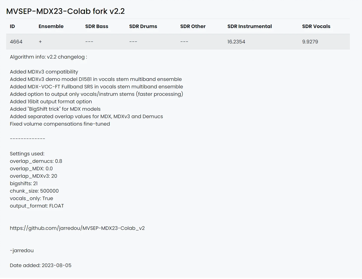 2023.08 迄今最强的开源免费人声分离解决方案MVSEP-MDX23，赶紧把你的Spleeter丢了 - 哔哩哔哩