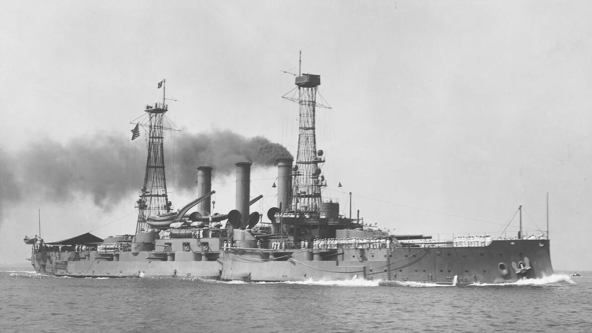 【美国战列舰图片极简史-下】从BB-1印第安纳到BB-71路易斯安那 - 哔哩哔哩