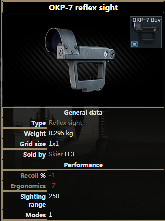 逃离塔科夫配件科普第三期:OKP-7 反射式红点镜， - 哔哩哔哩