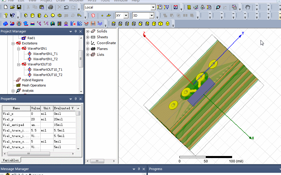 用HFSS对电路中过孔进行仿真，看看其对高速信号的影响 - 哔哩哔哩