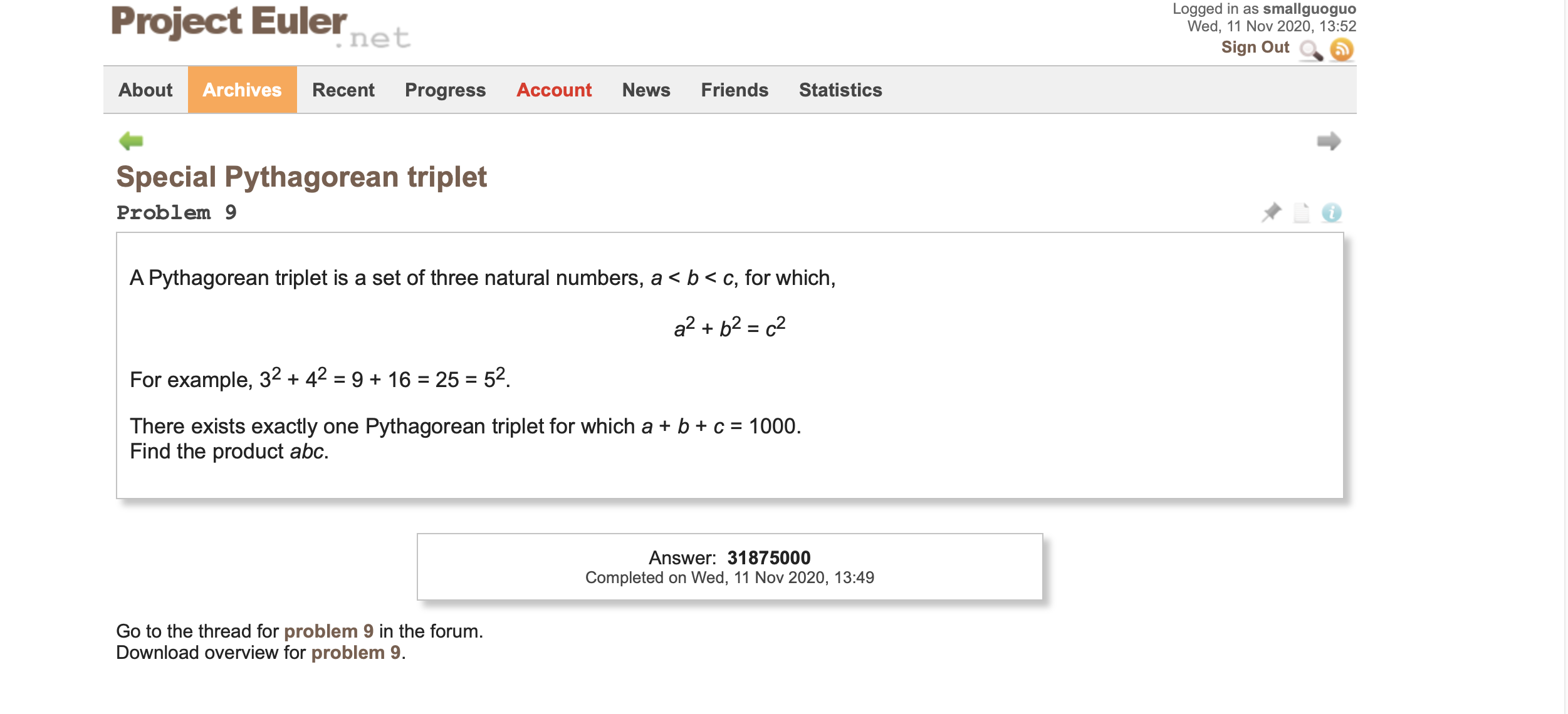 Special Pythagorean triplet Problem 9 - 哔哩哔哩