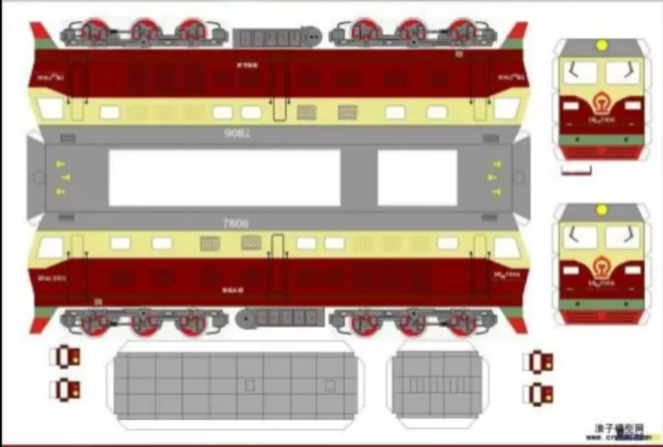 yz25t客车厢纸模型图纸1:400＋车头 - 哔哩哔哩