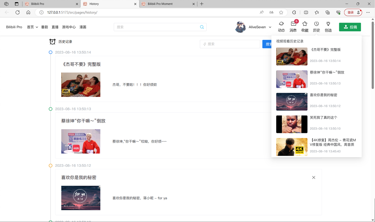 用Vue + SpringBoot写一个B站【Bilibili Pro】 - 哔哩哔哩