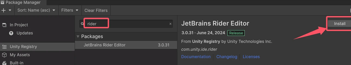 安装Jetbrains Rider后，打开Unity项目，没有自动生成.csproj 和 .sln 文件 - 哔哩哔哩