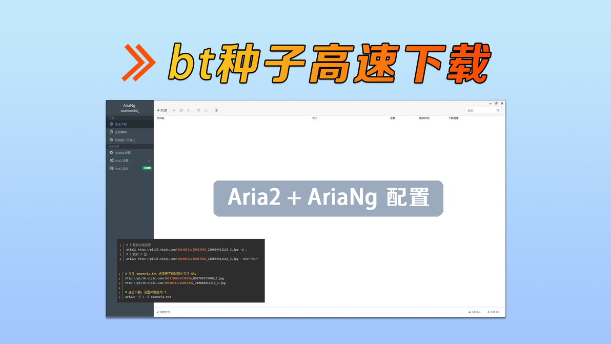 【BT种子下载神器】Aria2+AriaNg配置，实现高速下载 - 哔哩哔哩
