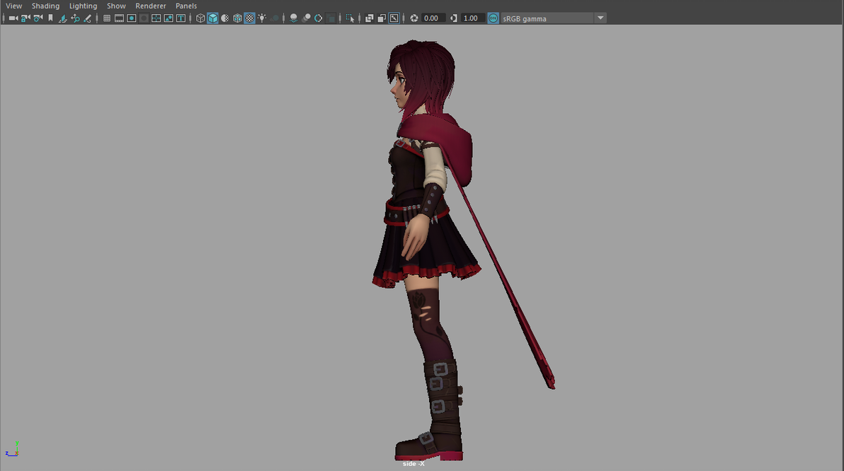 【Maya模型】人物 RWBY RubyRose_Rig（.ma） - 哔哩哔哩
