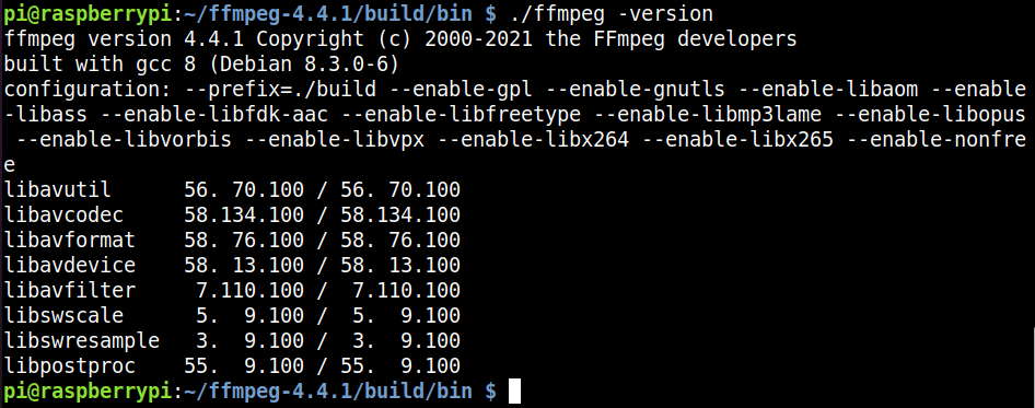 为Raspberry Pi 64bit OS编译可硬件加速的FFmpeg(arm64) - 哔哩哔哩