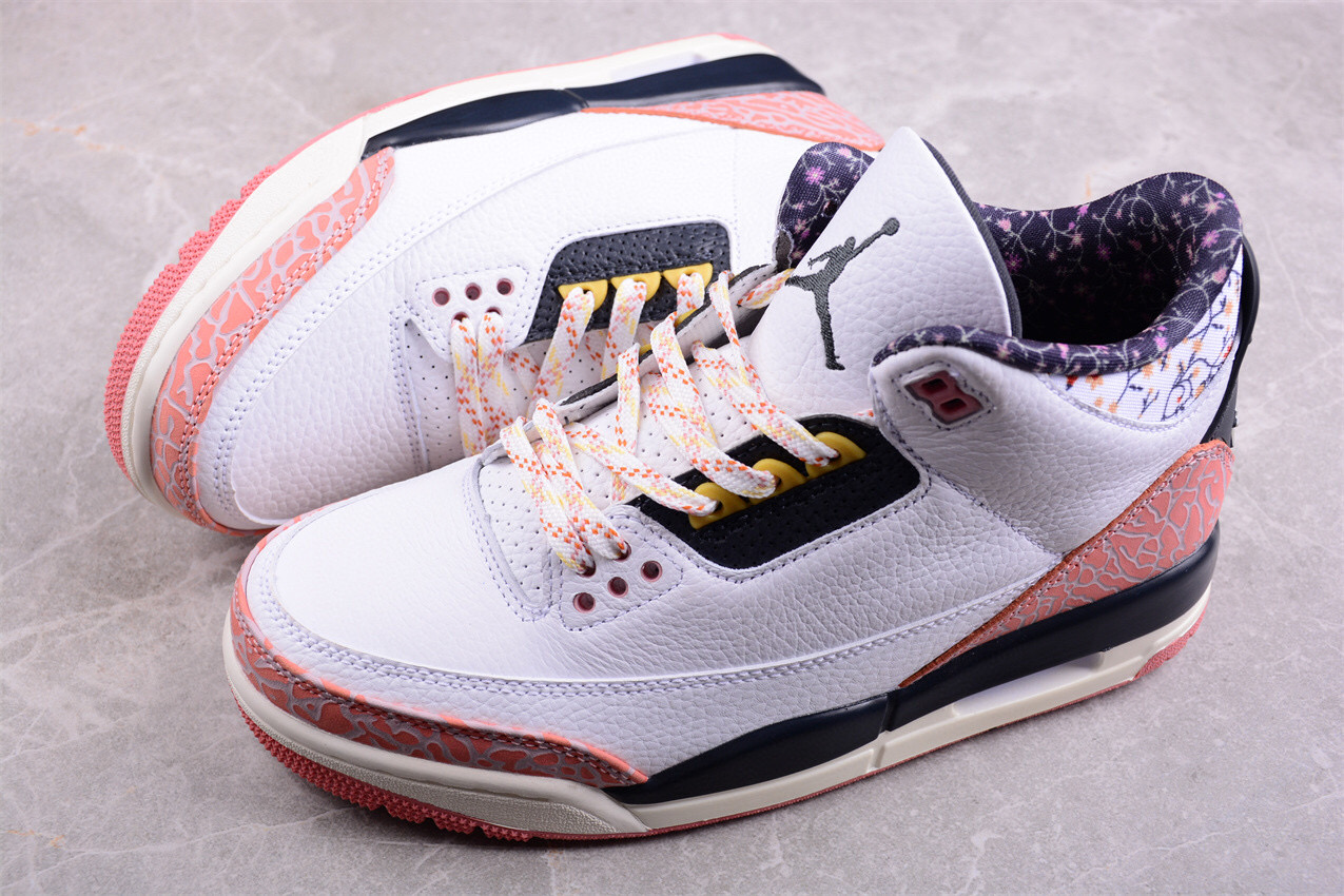 乔丹粉白花卉 Air Jordan 3 Retro Vintage Floral Red Stardust 运动鞋 - 哔哩哔哩