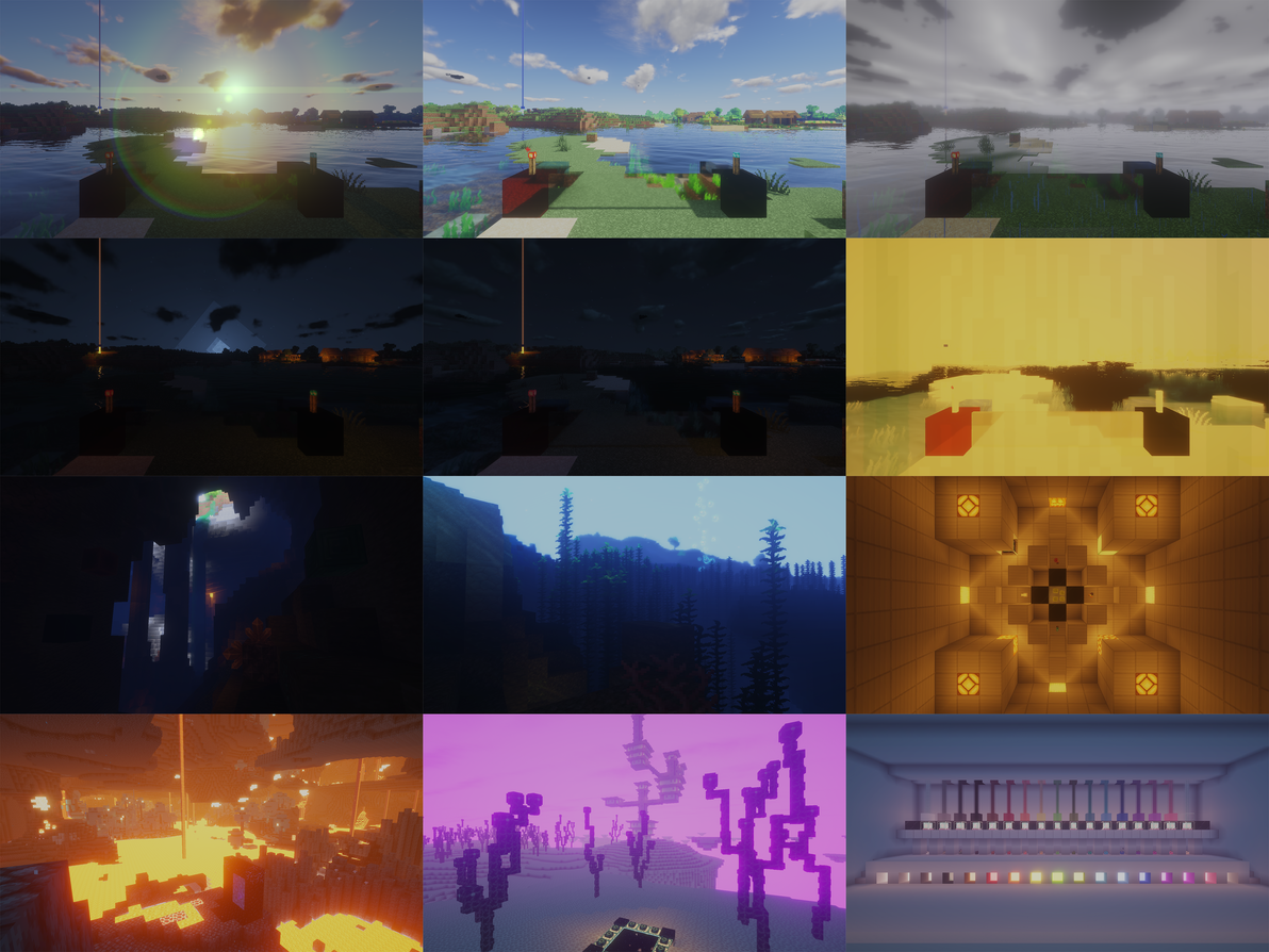 Iris加载器下《我的世界》80款光影的效果测试图 - 哔哩哔哩