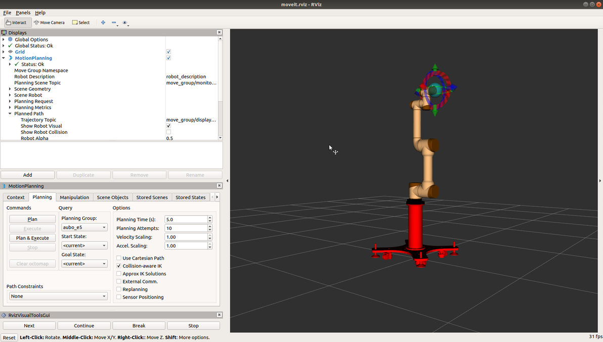 遨博机械臂Ubuntu20.04 ROS1 RViz和Gazebo仿真环境搭建 - 哔哩哔哩