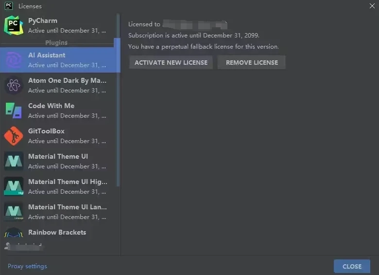 PyCharm AI Assistant 一键激活到2099，全网唯一的一码通 - 哔哩哔哩