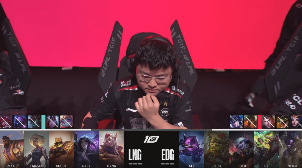 EDG全面差距被LNG暴打！Uzi为拿人头浪费大招，阿乐打团不敢进场 - 哔哩哔哩