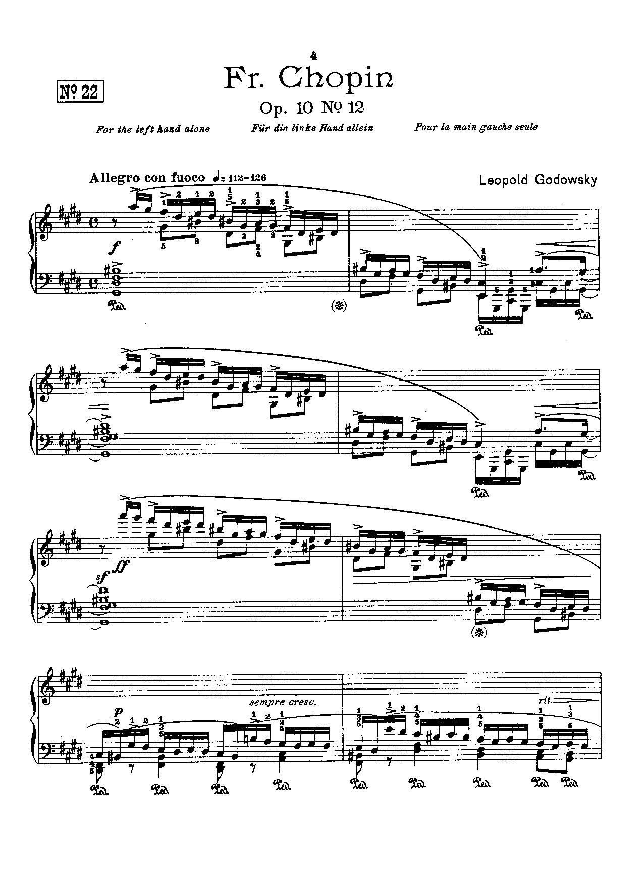 Leopold Godowsky Op.10 No.12 Chopin Etude - 哔哩哔哩