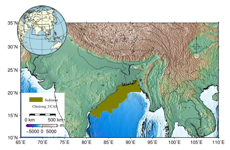 GMT添加子图、指北针、比例尺、图例 - 哔哩哔哩