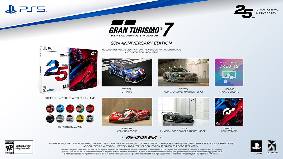 《GT7》PS4、PS5版本详情及预购、25周年版奖励 - 哔哩哔哩