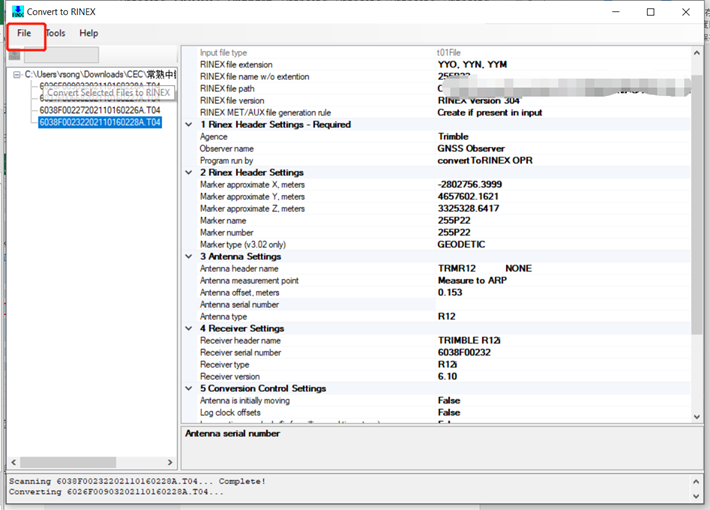 Trimble GNSS T04文件转RINEX文件 - 哔哩哔哩