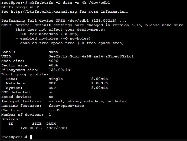 [1.1] 数据硬盘分区：Btrfs文件系统 - 从零开始的NAS/小型服务器搭建 - 哔哩哔哩