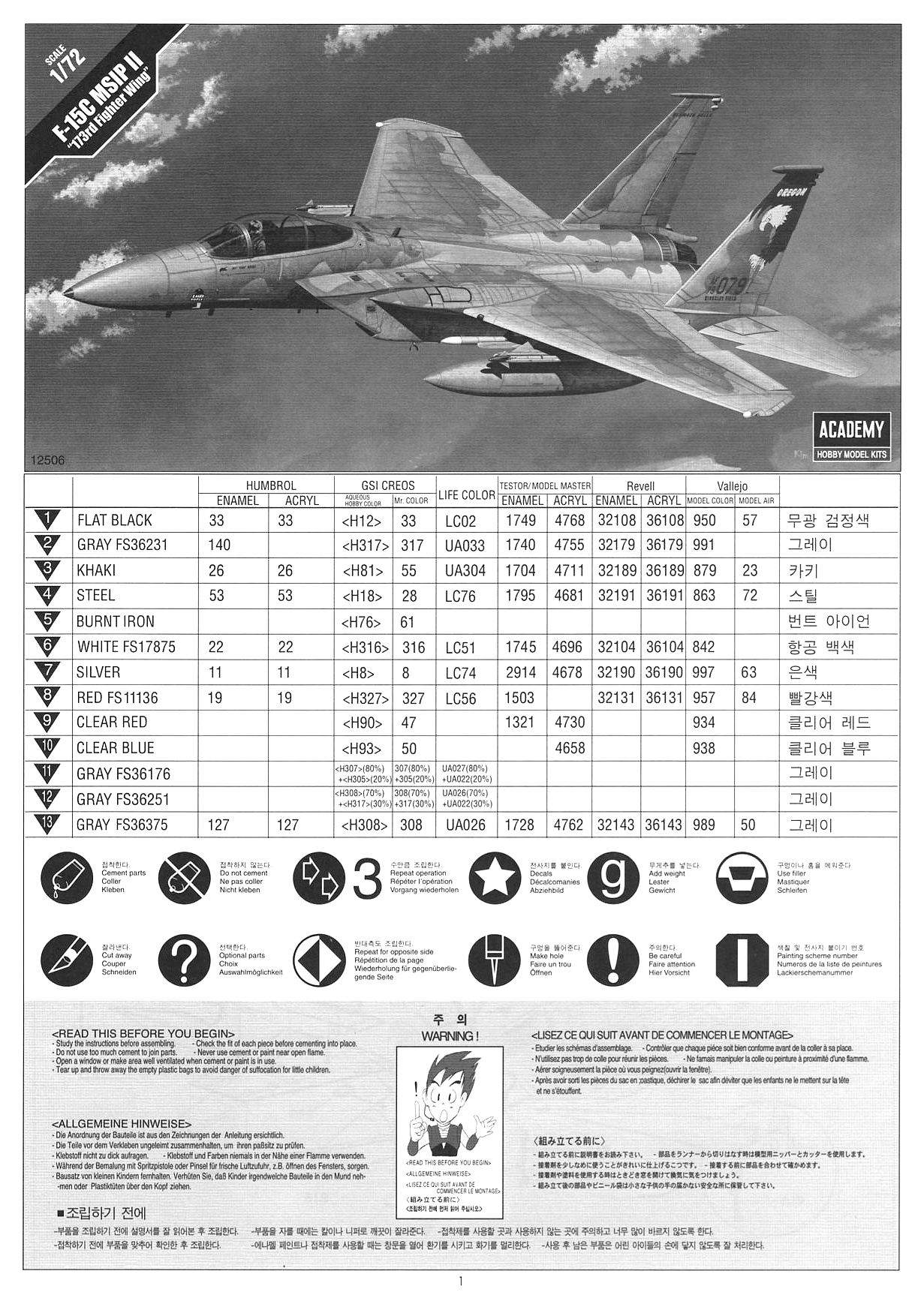 ACADEMY 12506 F-15C "173FW" - 哔哩哔哩