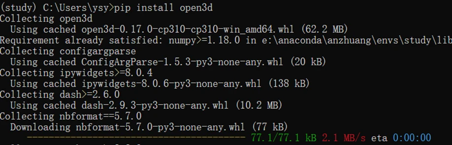 安装open3d 在win10中使用Anaconda安装Open3D - 哔哩哔哩