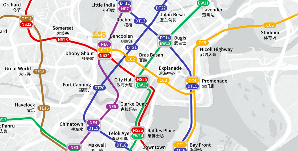 新加坡市轨道交通线路图 2023.01.24版 - 哔哩哔哩