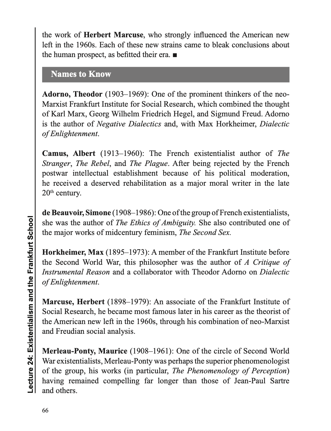 Lecture 24. Existentialism and the Frankfurt School - 哔哩哔哩