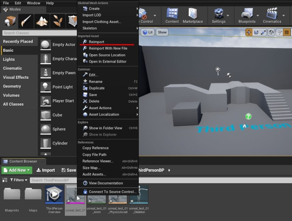 将UE4动画、模型场景导入导出到UNITY ，以及Cascadeur编辑动作 - 哔哩哔哩