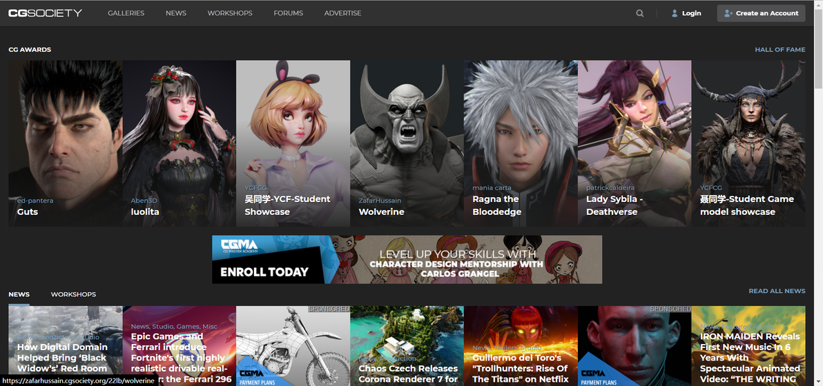 我整理了我所使用过的一些CG资源网站，拿走不谢 - 哔哩哔哩