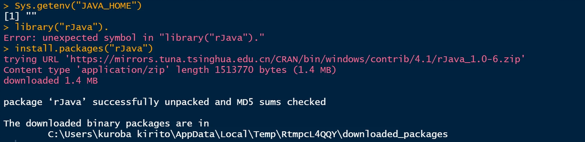 R|rJava报错make sure R and Java have matching architectures - 哔哩哔哩