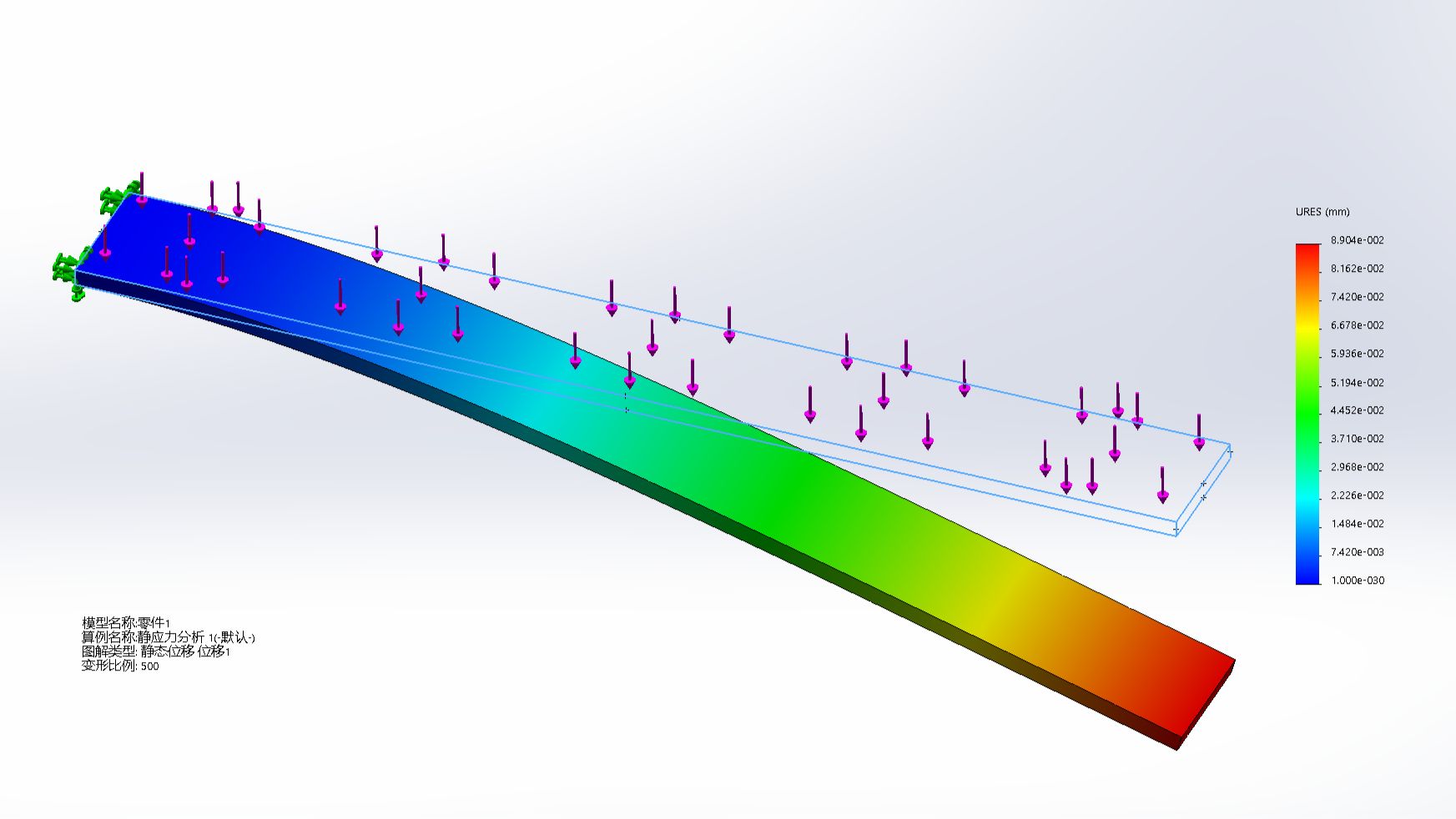 关于solidworks（固体活儿）simulation有限元分析 静力学 的简明使用教程 哔哩哔哩