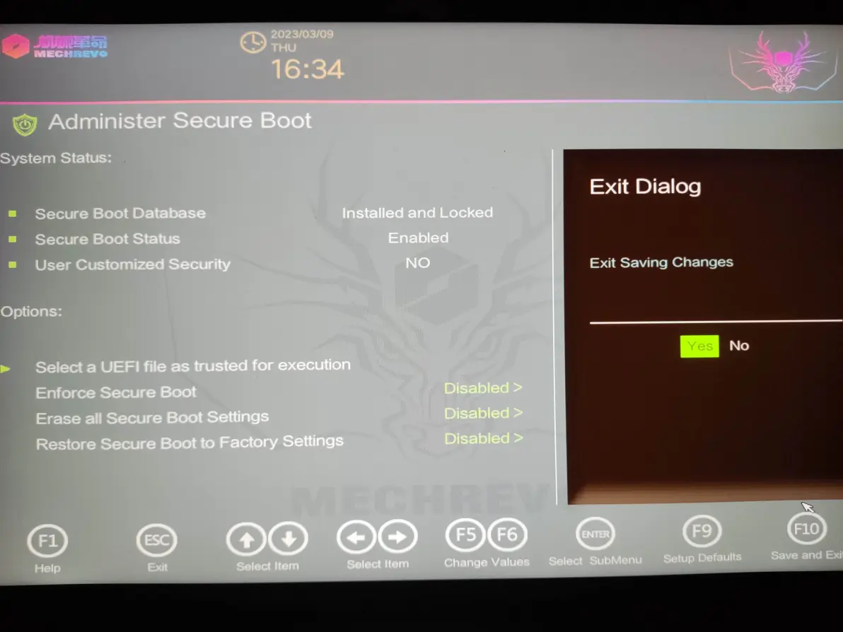 蛟龙16 BIOS 解锁失败历程及安全启动开关方法 - 哔哩哔哩