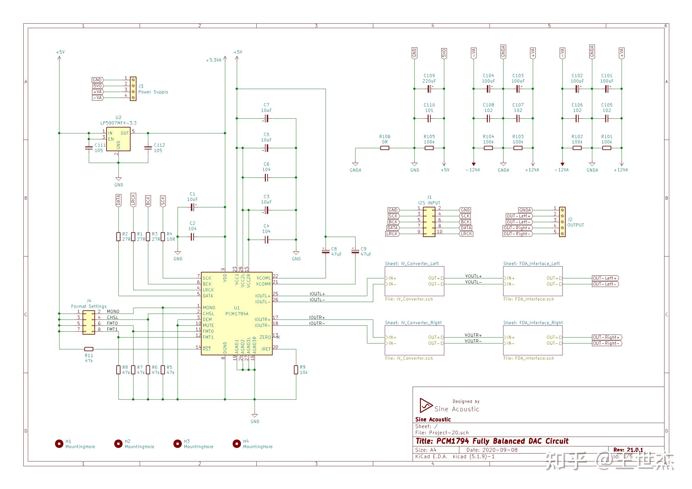 PCM1794全平衡解码模块电路 - 哔哩哔哩