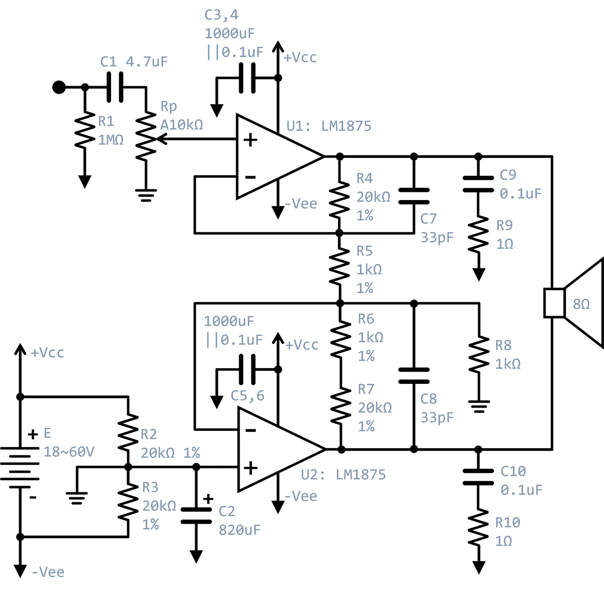 LM1875 BTL电路设计 - 哔哩哔哩