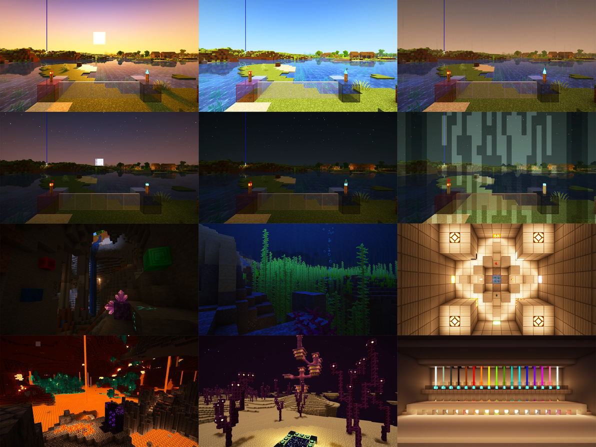 Iris加载器下《我的世界》80款光影的效果测试图 - 哔哩哔哩