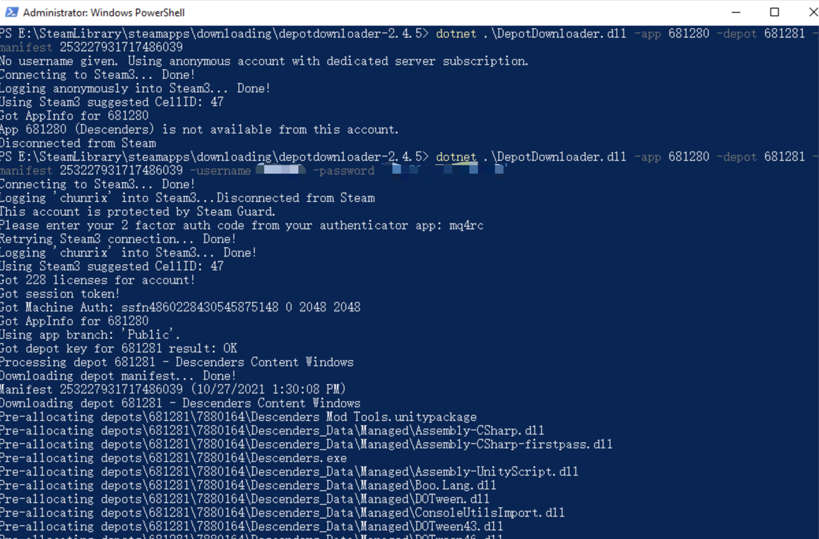 [Descenders]如何使用Depot Downloader下载任意版本的steam游戏 - 哔哩哔哩